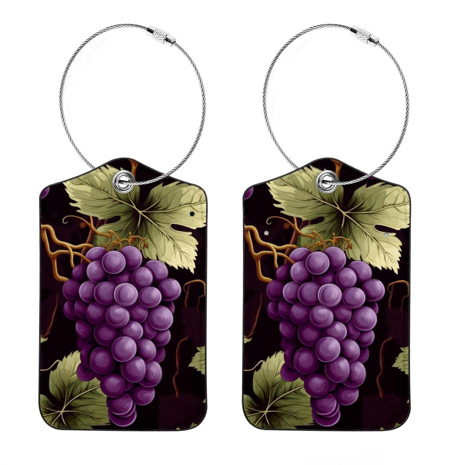 2 Pieces Grape Luggage Tags with Full Back Privacy Cover /Steel Loops ...
