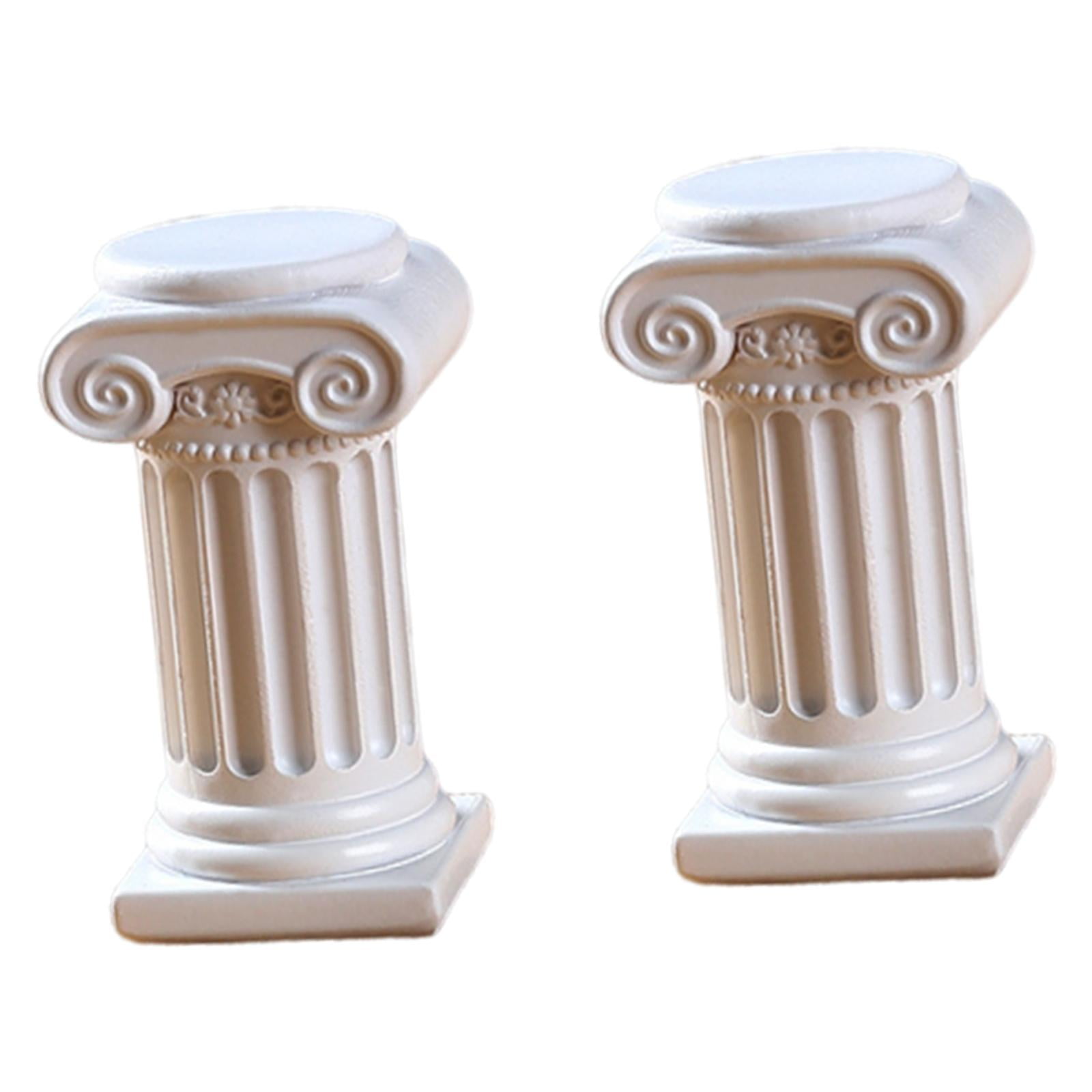 2 Pieces Greek Columns Sculptures Candle Holders Elegant European ...
