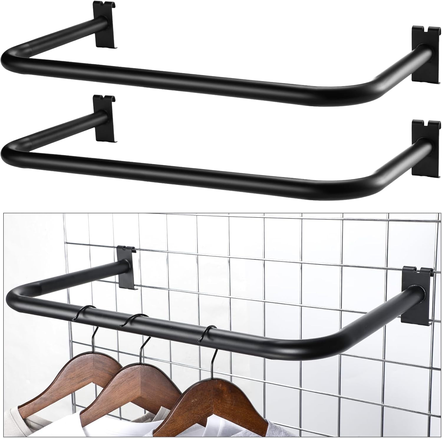 2 Pieces Gridwall Accessories U Shaped Hangrail 24 Inch Hanging ...