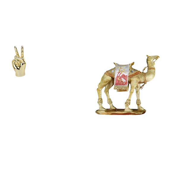 2 Pieces Hand Finger Gesture Sculpture Camel Figurine Statue Resin ...