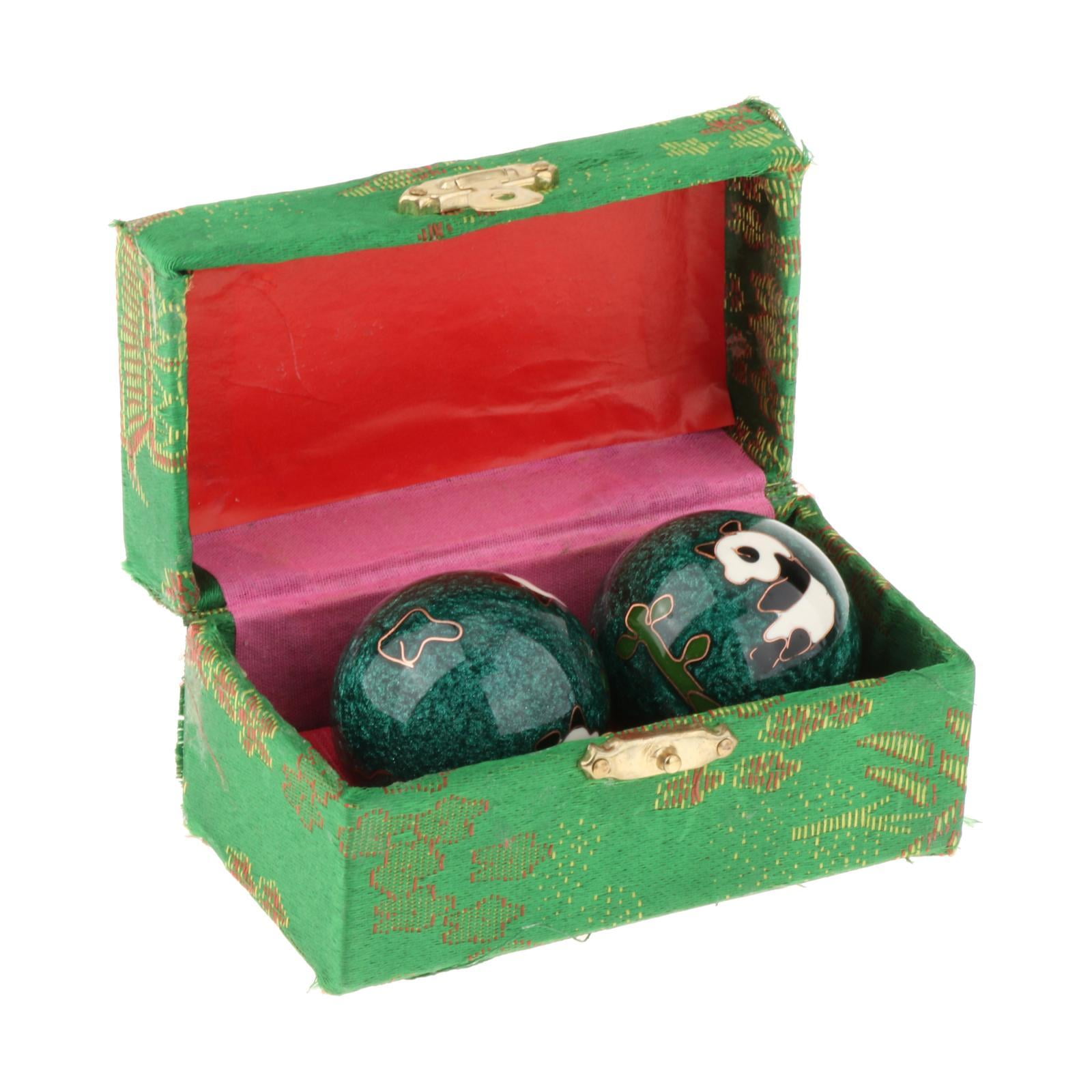 2 Pieces Hand Massage Balls Baoding Balls with Storage Box Durable ...