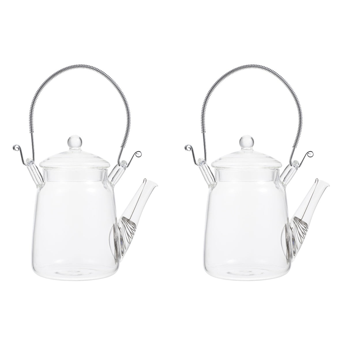 2 Pieces Handle Glass Kettle Stainless Steel Pitcher Cooling Water ...
