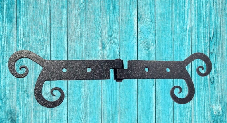 2 Pieces Handmade Forged Hinge for Boxes in Black Decorative Ornamental ...