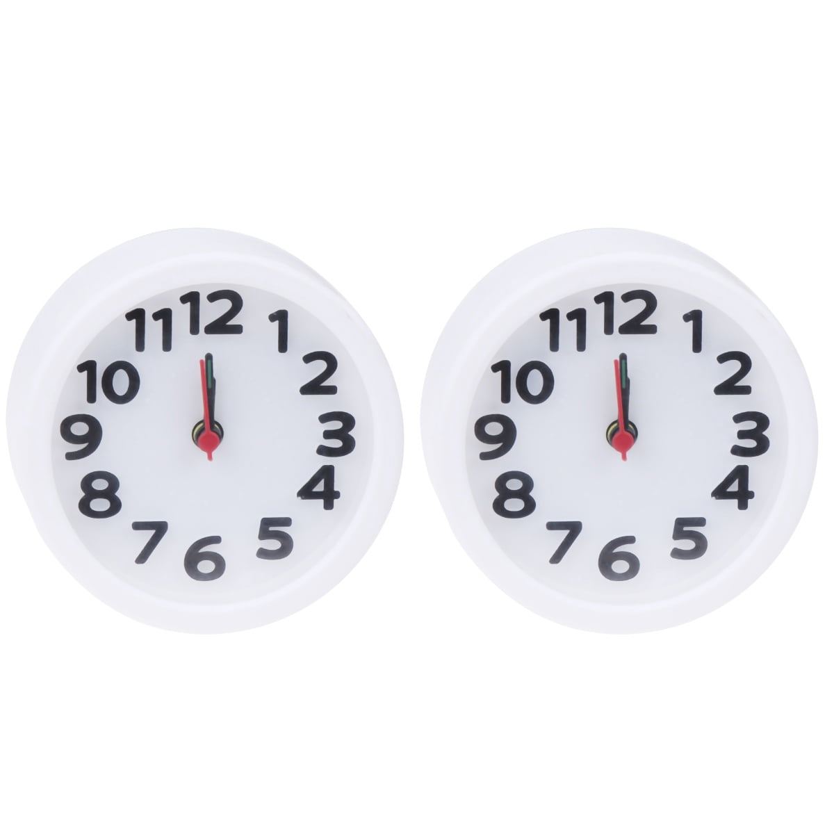 2 Pieces Hangable Clock Alarm Clocks Backup Battery Child White ...