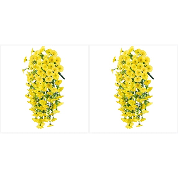 2 Pieces Hanging Morning Glory UVResistant Artificial Outdoor Flowers ...