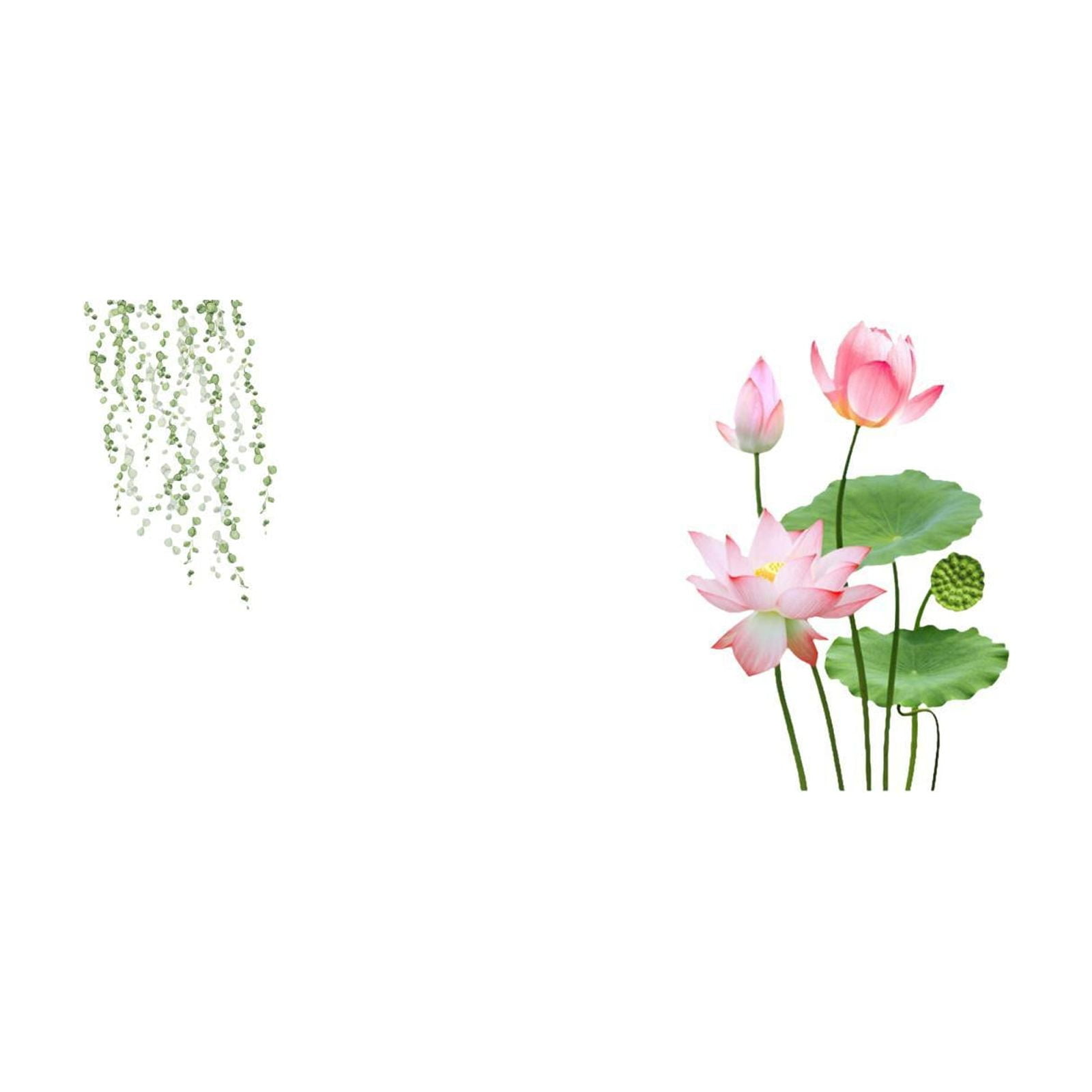 2 Pieces Hanging Vines Wall Sticker Green Leaf Decal PVC Material Art ...