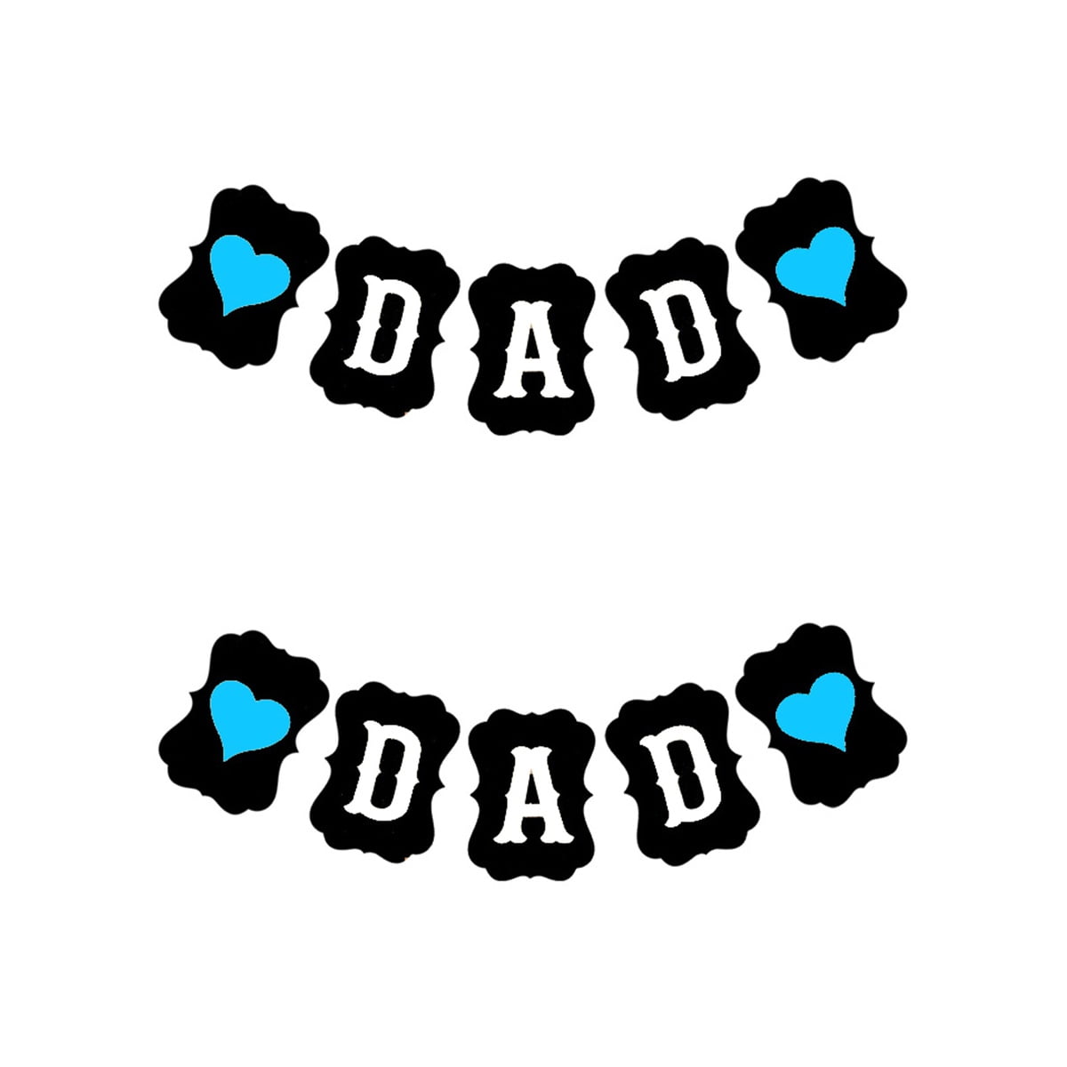 2 Pieces Happy Birthday Banner Dad Fathers Balloons Daddy Black and ...