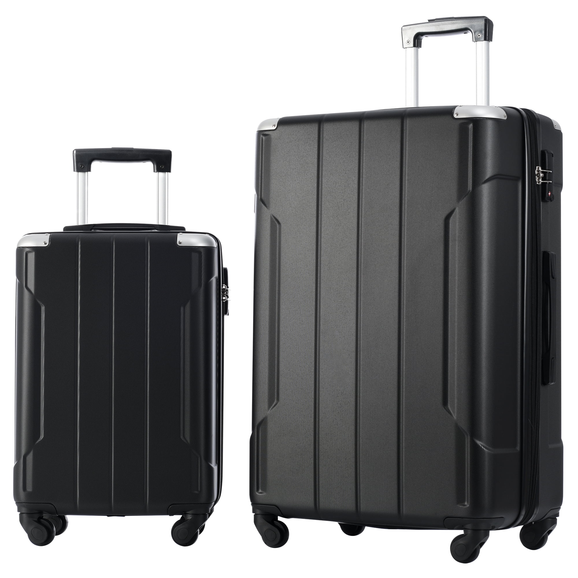 2 Pieces Hardshell Hardside Luggage Set With TSA Lock Lightweight ...
