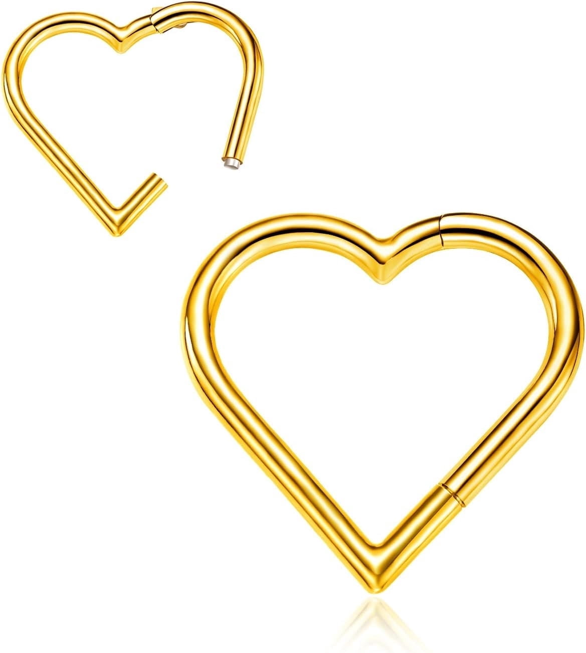 2 Pieces Heart Daith Piercing Jewelry, Hypoallergenic Clicker Hoop, 16G ...