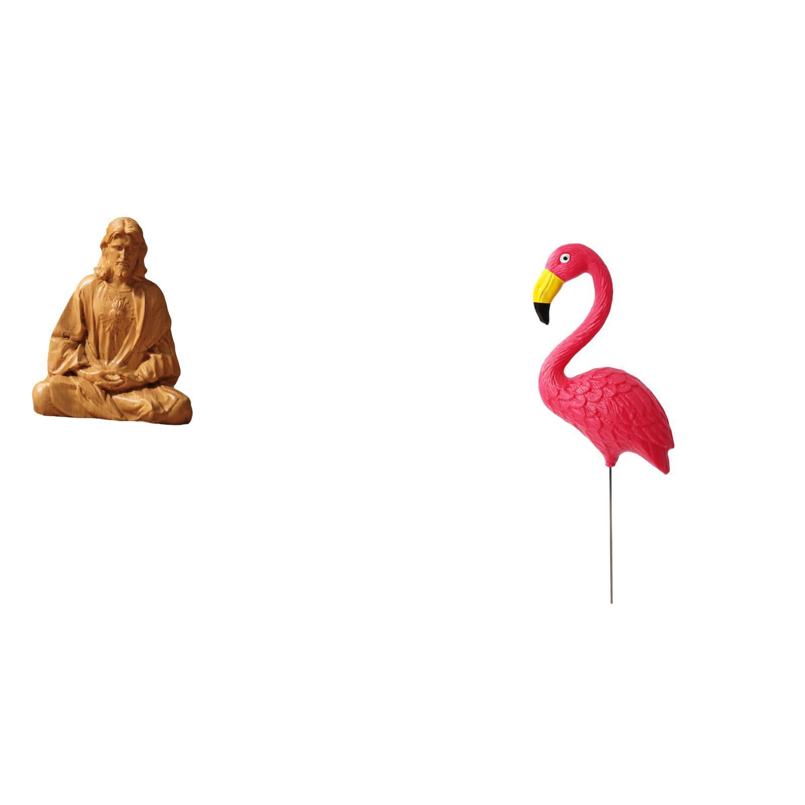 2 Pieces Heart of Jesus Statue Flamingo Garden Stake Figurine Resin ...