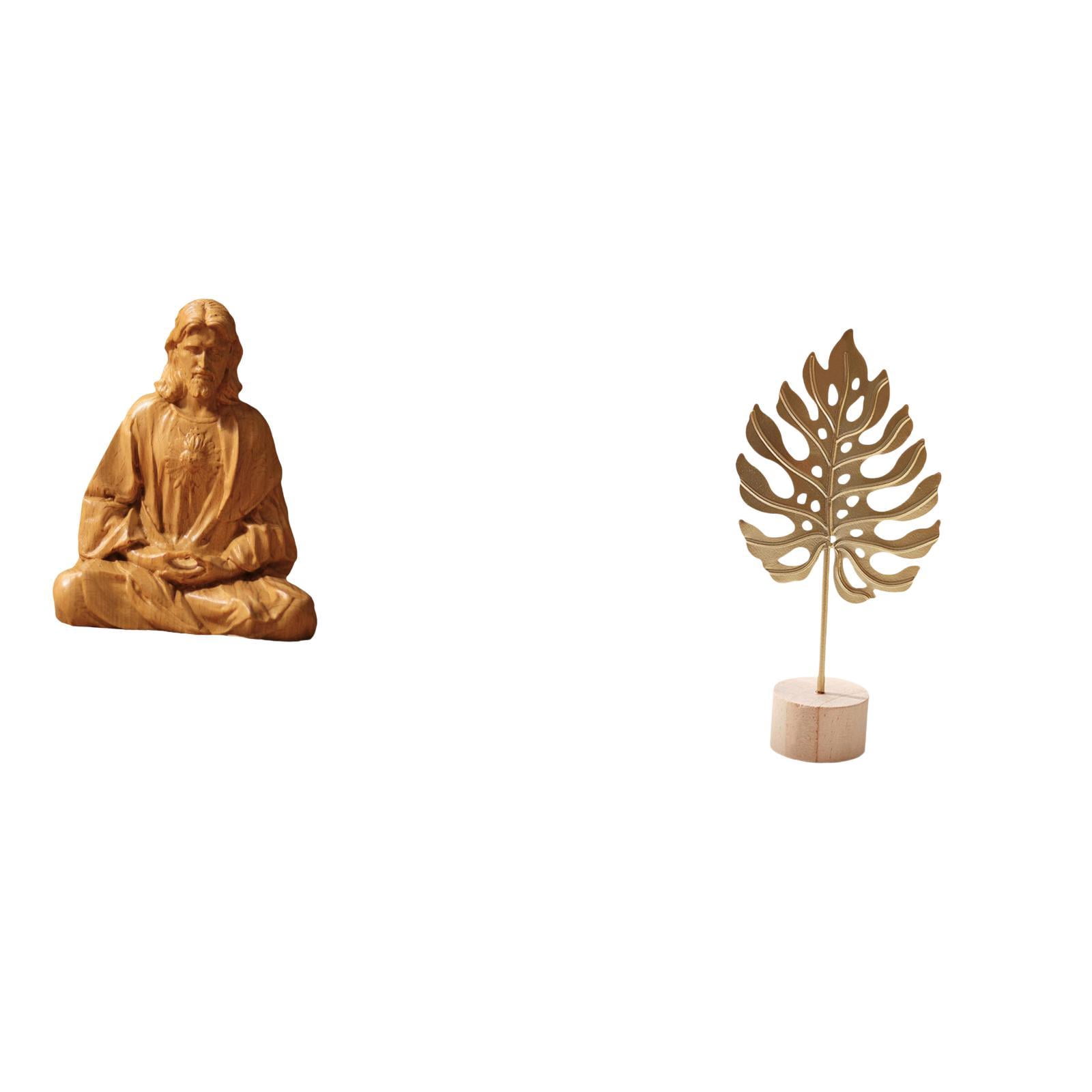 2 Pieces Heart of Jesus Statue Leaf Sculpture Catholic Figurine Resin ...
