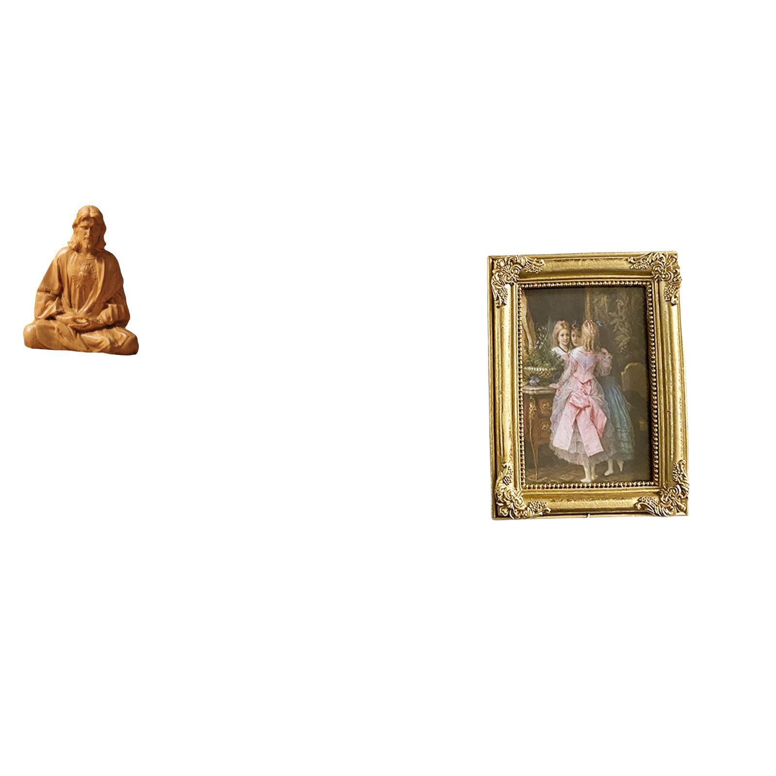 2 Pieces Heart of Jesus Statue Resin Photo Frame Collectible Figurine ...