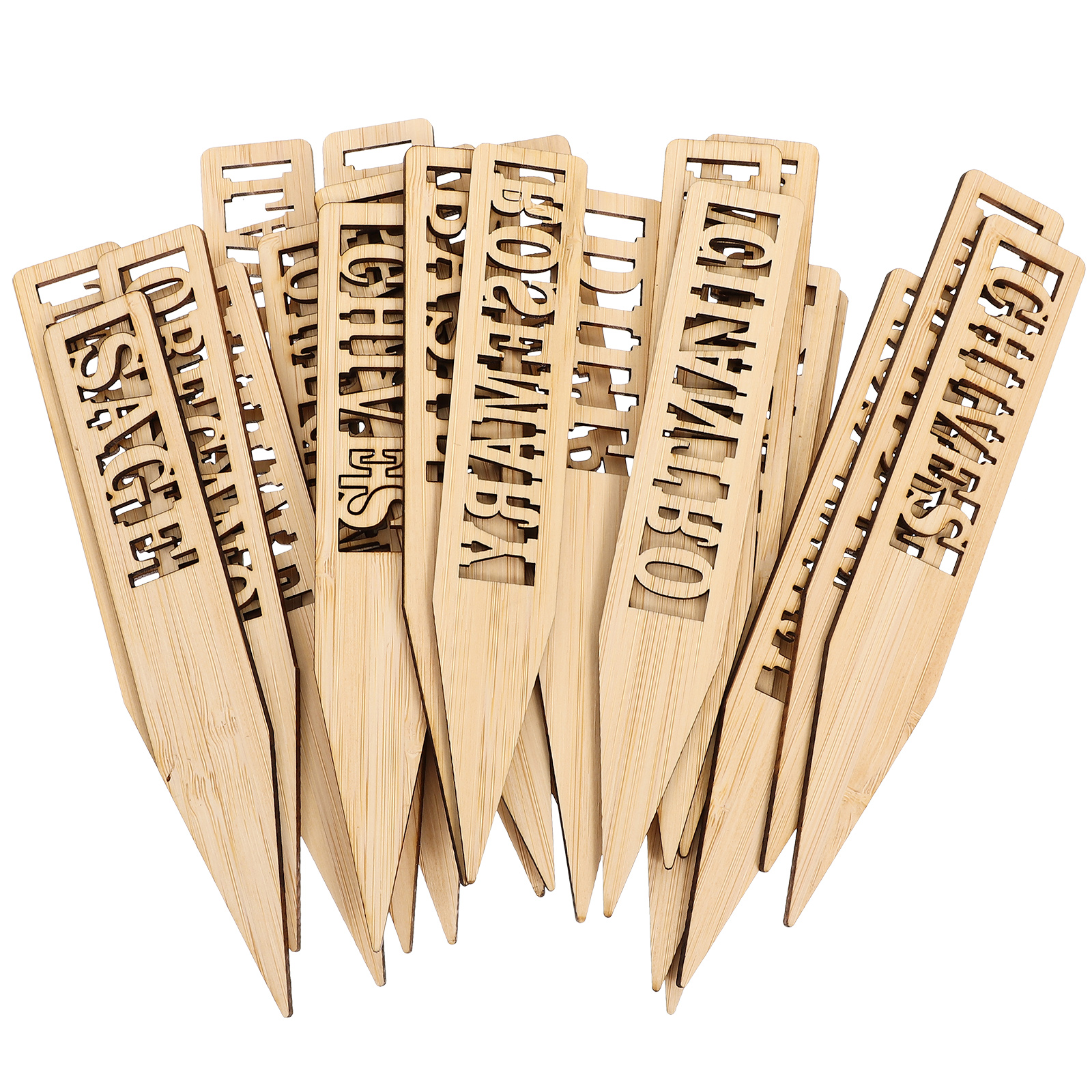 2 Pieces Herb Markers Bamboo Tags for Plant Garden Labels Planter ...
