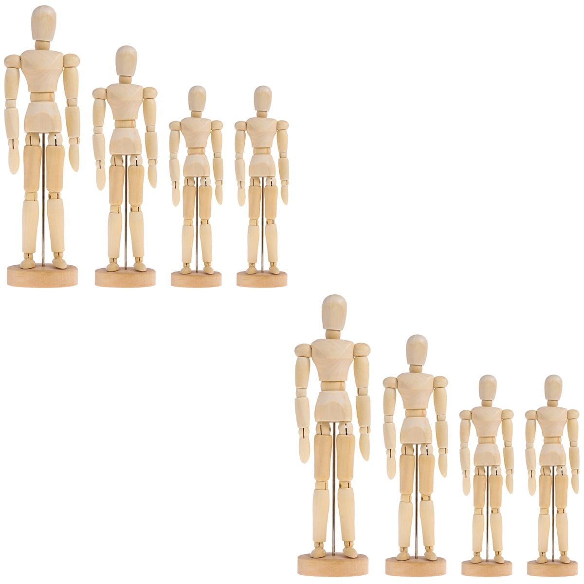 2 Pieces Humanoid Drawing Figure Model Movable Joint Puppet - Walmart.com