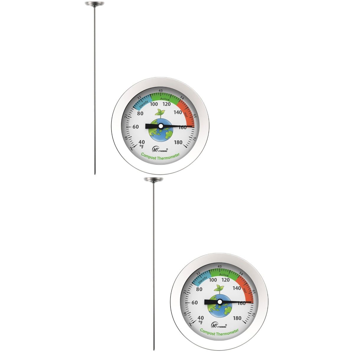 2 Pieces Hydrometer Soil Thermometer Flowerpot Temperature Measuring ...