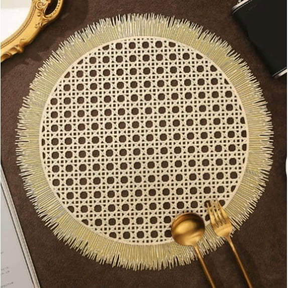 2 Pieces Imitation Bamboo Place Mats with Tassels - Nordic Style ...