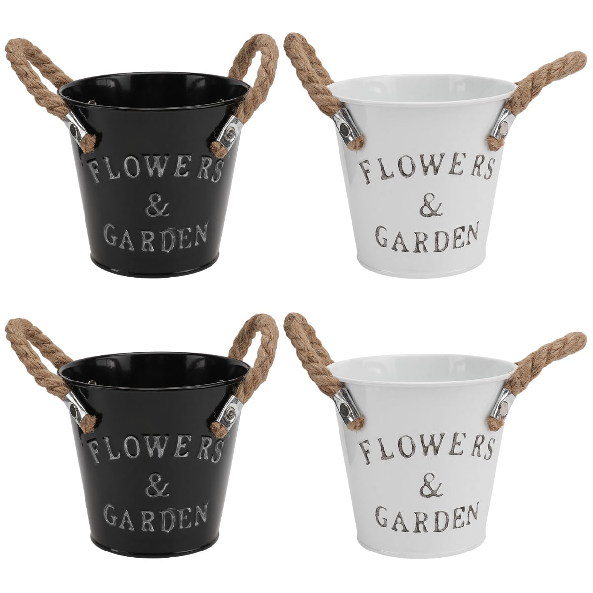 2 Pieces Iron Plant Bucket Tin Small Galvanized Buckets Half - Walmart.com