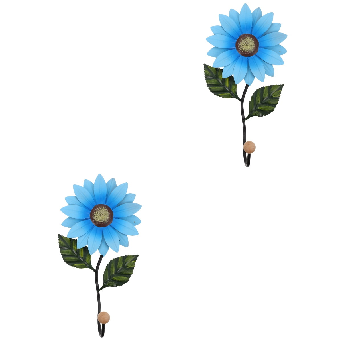 2 Pieces Iron Wall Art Hooks Blue Rustic Kitchen Flower Hanging ...