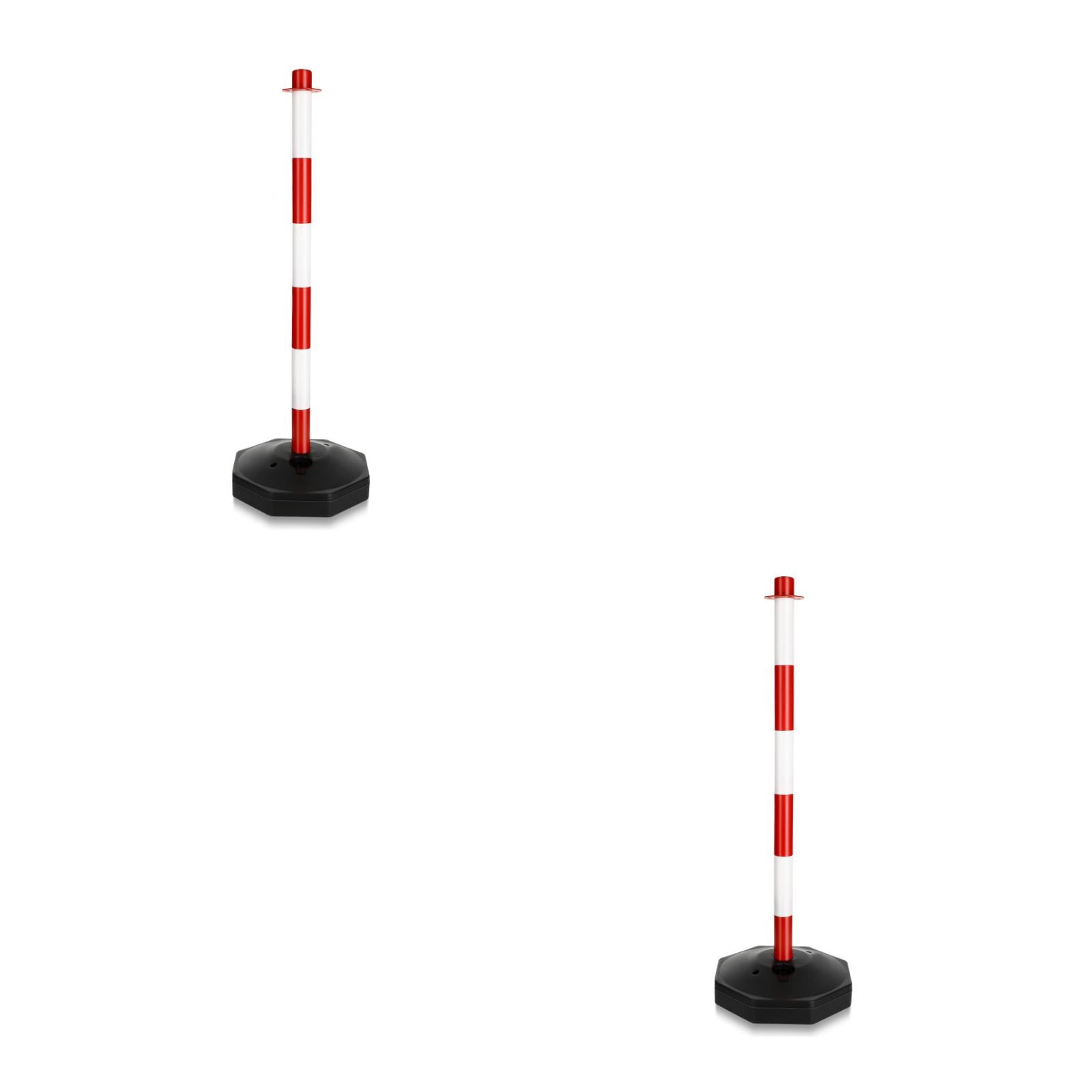 2 Pieces Isolation Bollard Safety Bases Reflective Sign Caution Tape ...