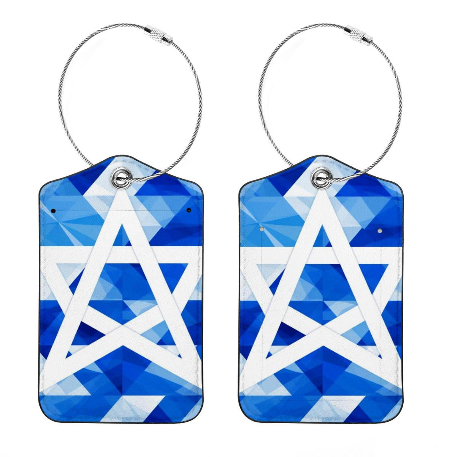 2 Pieces Israel Flag Luggage Tags with Full Back Privacy Cover /Steel ...
