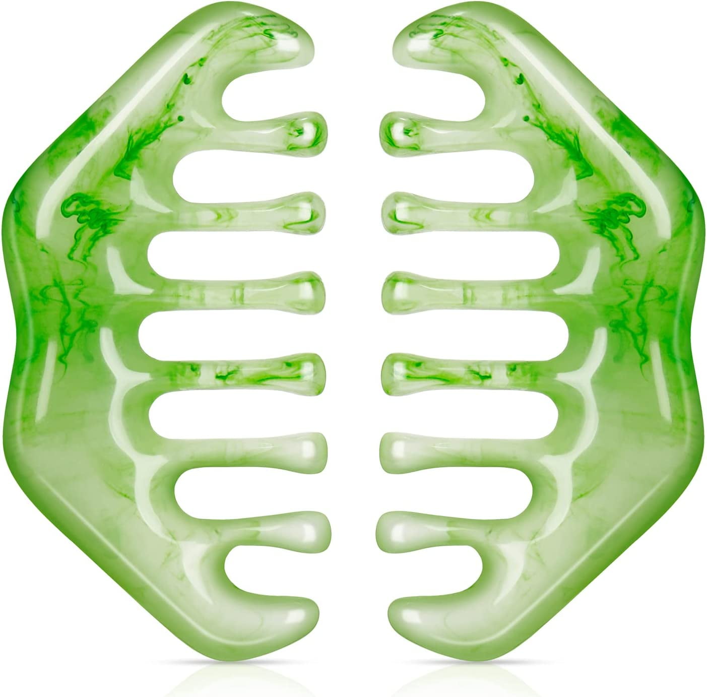 2 Pieces Jade Combs Massage Stone Hair Comb Guasha Scraping Scalp Comb Facial Massage Tool ...