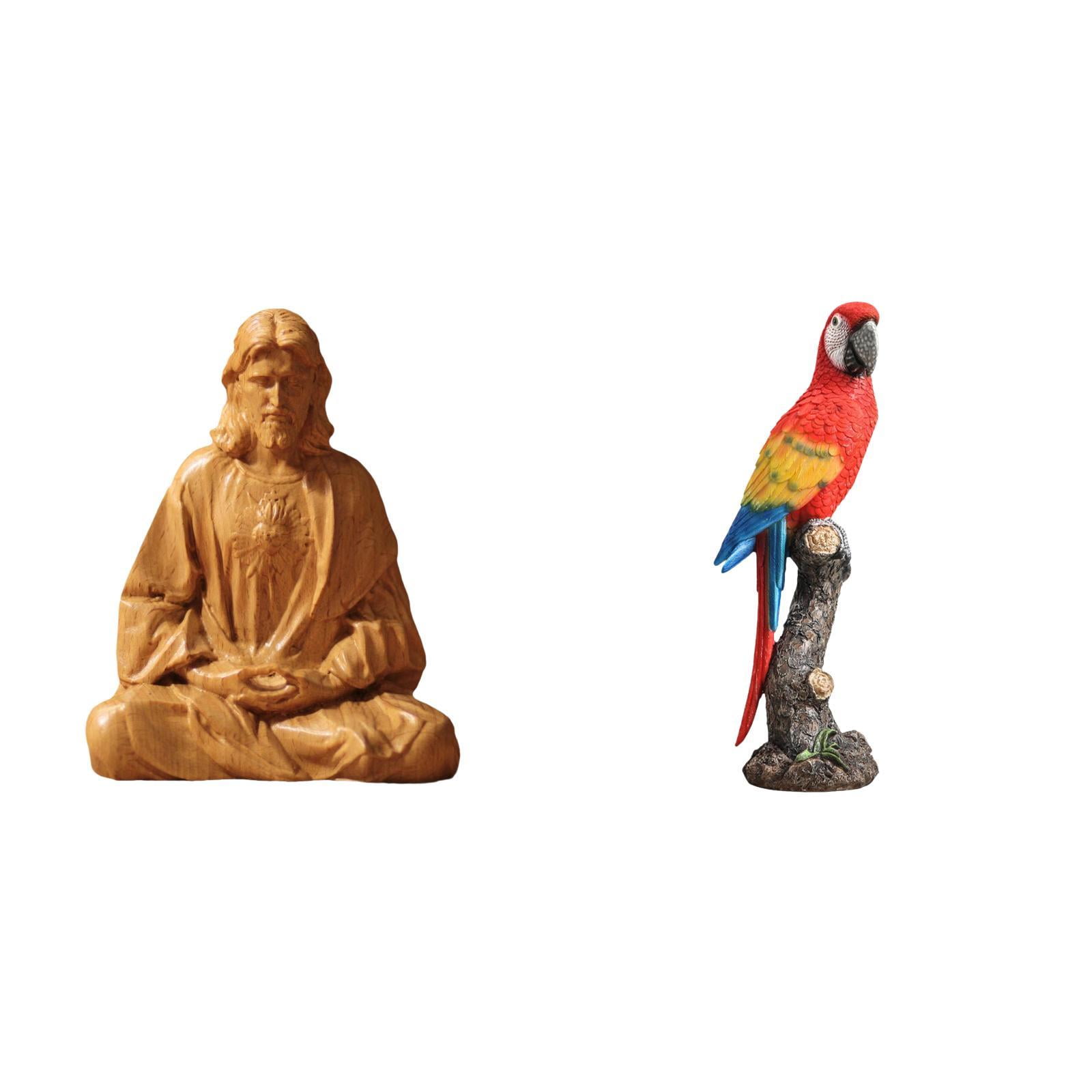 2 Pieces Jesus Figure Animal Sculpture Desktop Ornaments with Lifelike ...
