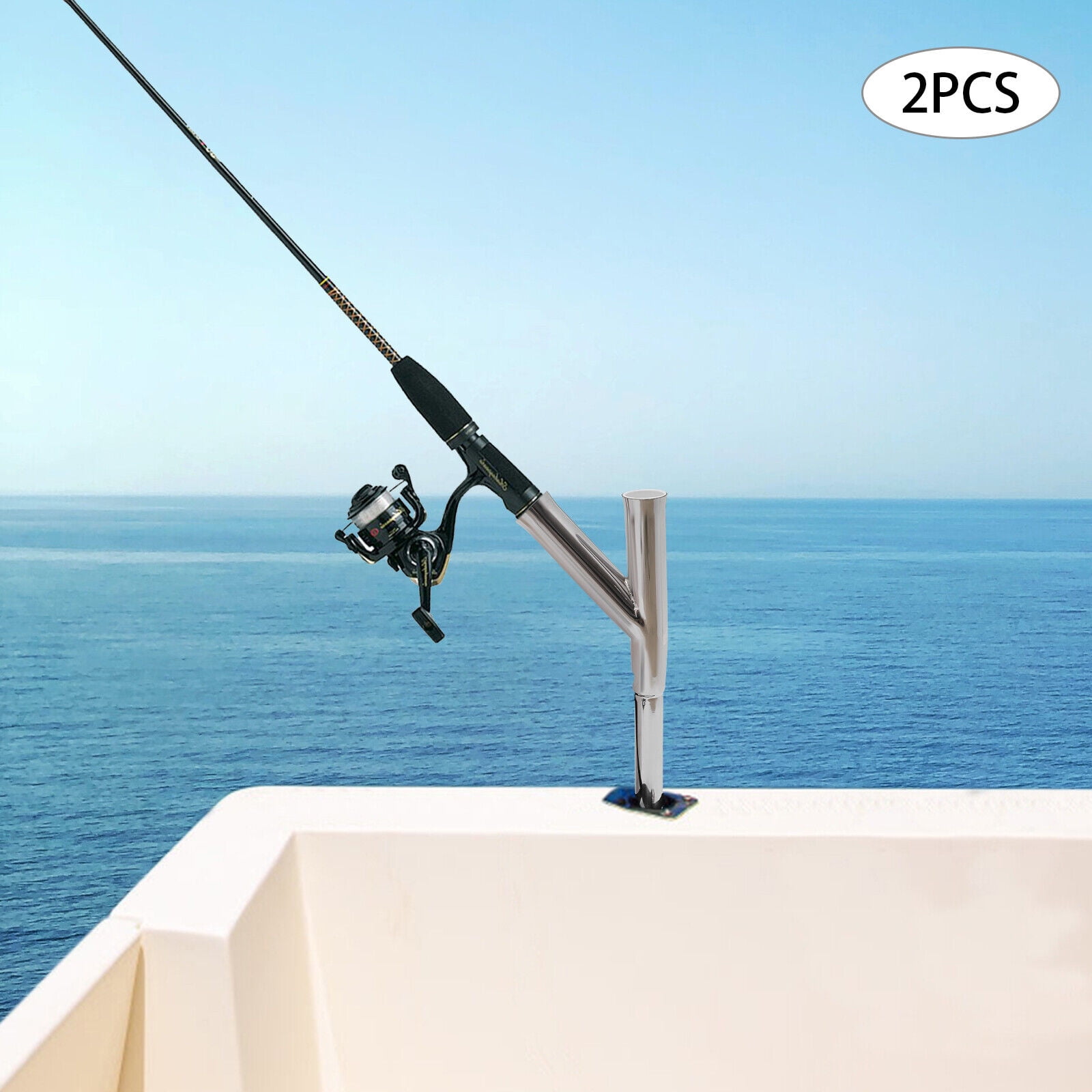 2 Pieces Kit 304 Stainless Steel Rod Holder for Boat, Fishing Rod ...