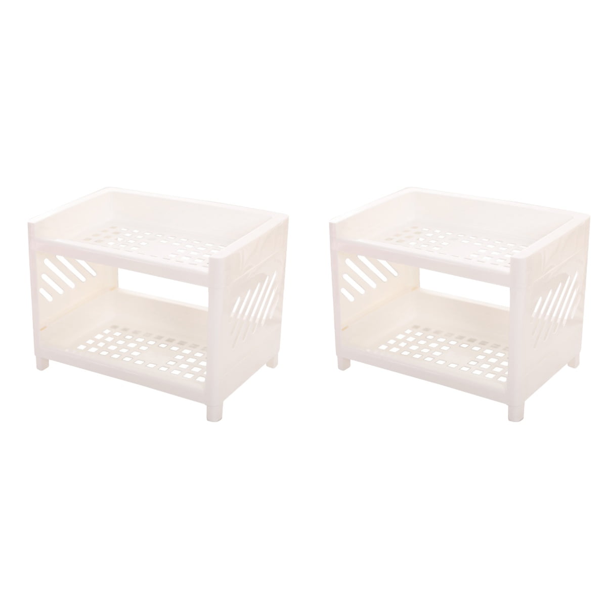 2 Pieces Kitchen Cabinet Shelf Double Layer Storage Shelf Shelves for ...