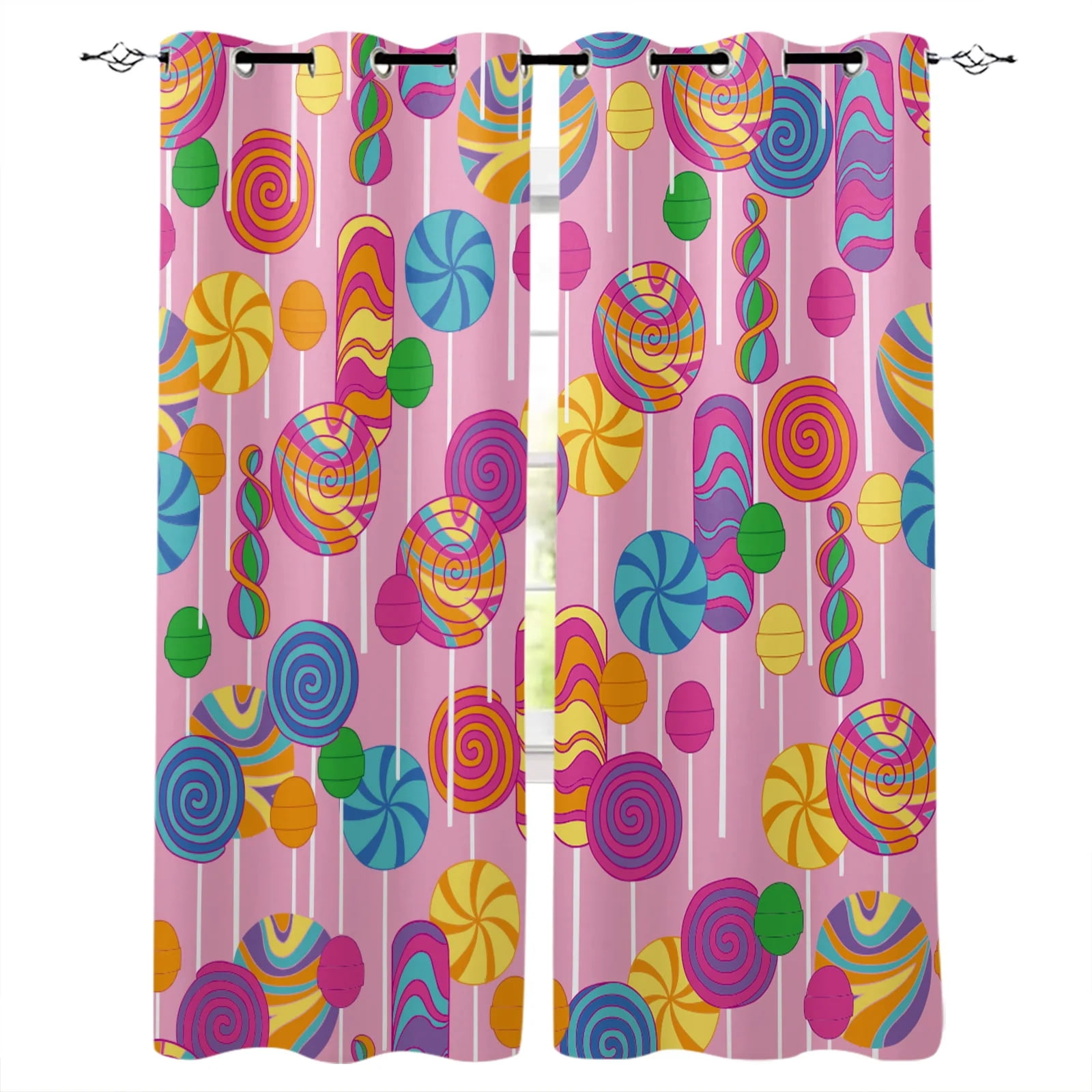 2 Pieces Kitchen Food Curtain Cake Donut Hot Dog Sandwich Curtain for ...