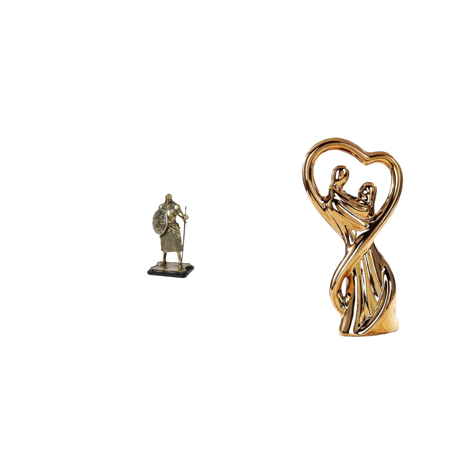2 Pieces Knight Statue Couple Figurine Decorative Sculpture Resin Craft ...