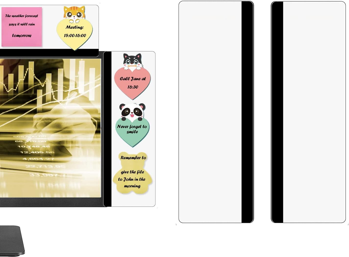 2 Pieces Large Computer Monitor Memo Board, 12 X 4 Inch Monitor Sticky ...