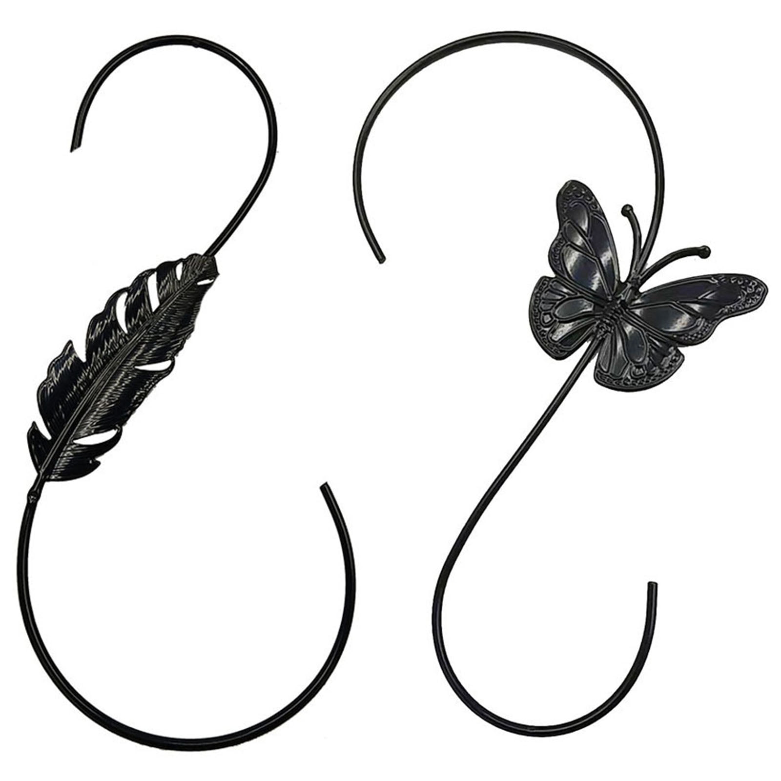 2 Pieces Large S Hooks Heavy Duty Anti Rust Black Metal Hook Indoor ...
