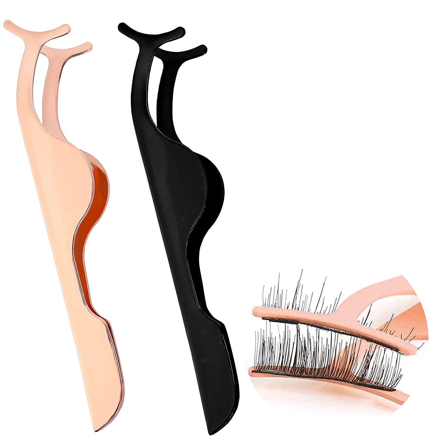 2 Pieces Lash Tweezers False Eyelash Extensions Curler Supplies ...