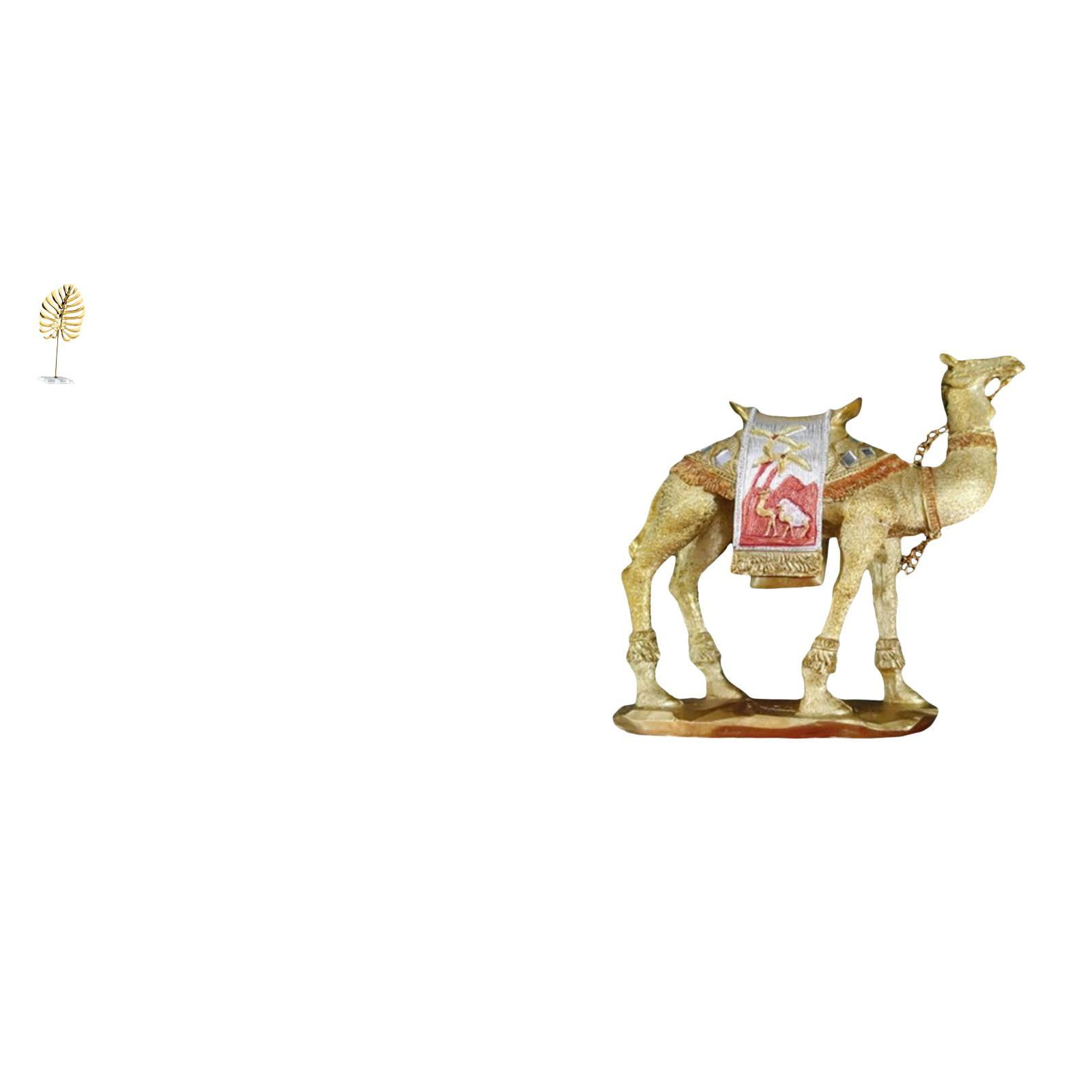 2 Pieces Leaf Sculpture Camel Figurine Resin Animal Statue Unique ...