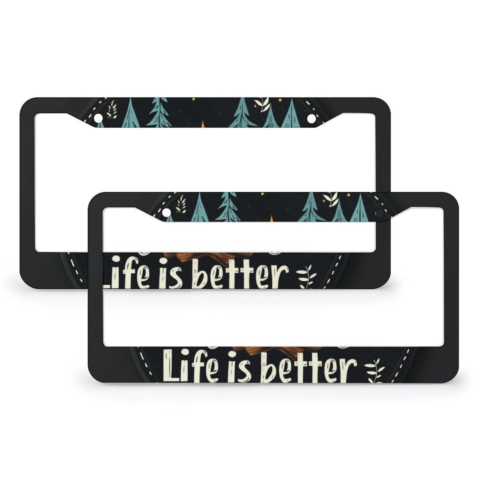 2 Pieces Life Is Better Around The Campfire License Plate Frames ...