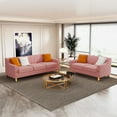 2 Pieces Living Room Sofa Set, Modern Pink Velvet Sectional Sofa Couch ...