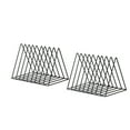 2 Pieces Magazine Holder Triangle File Holder Book Record Metal Vinyl ...
