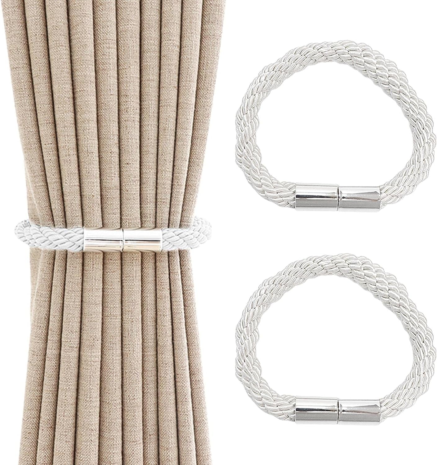 2 Pieces Magnetic Curtain Tiebacks, Strong Magnetic Curtains holder ...