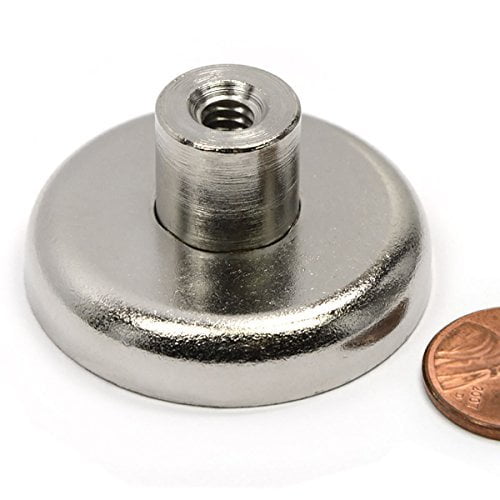 2 Pieces of Magnetics Neodymium Cup Magnets w/Female Threaded Stud #1/4 ...