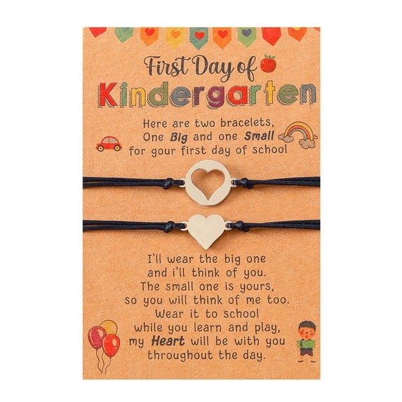 2 Pieces Matching Heart Charm Bracelets Back to School Mother And ...