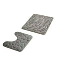 2 Pieces Memory Foam Greek Rock Stone Design Solid Colors Bathroom Rug ...