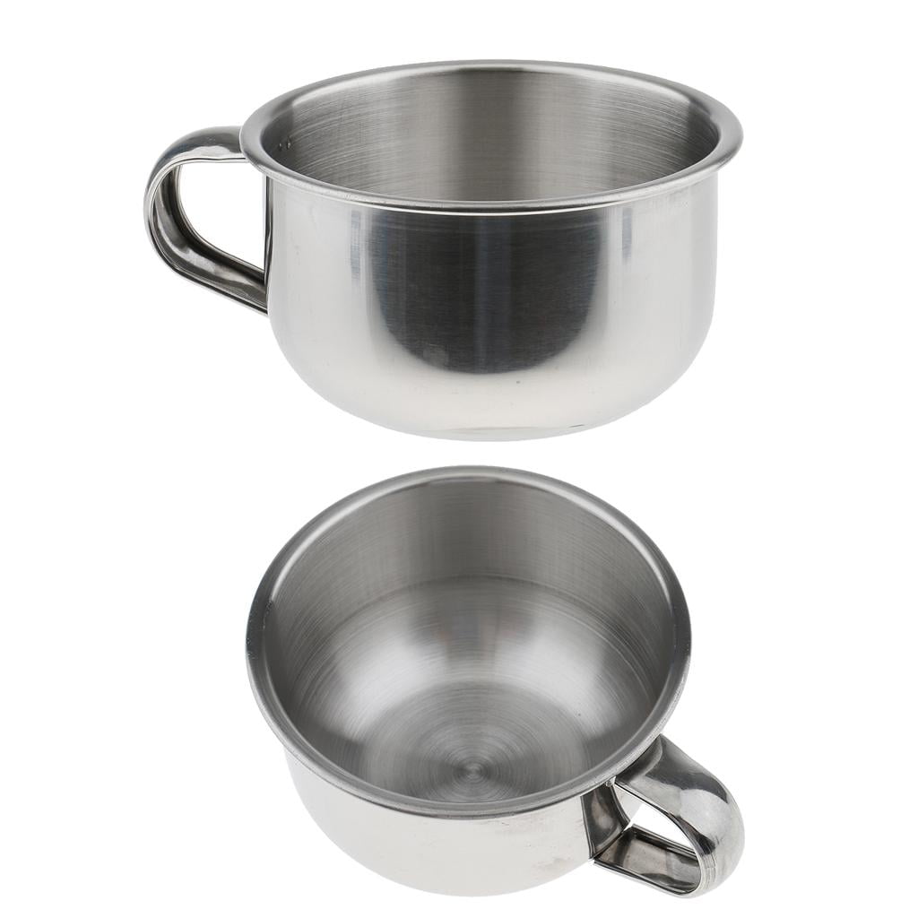 2 Pieces Men Beard Shaving Bowls Mugs Cups with Handle - Stainless ...