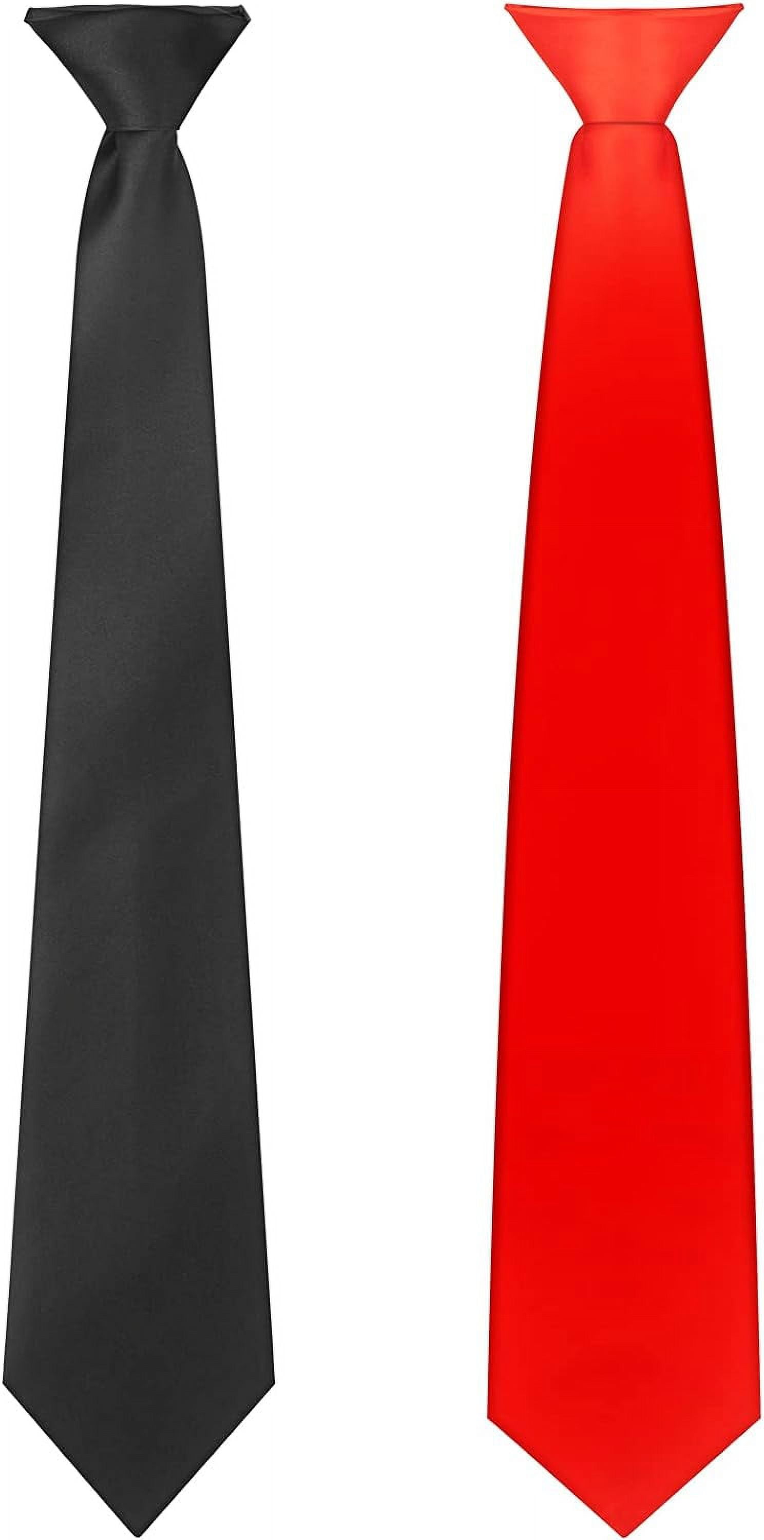 2 Pieces Men's Clip on Ties 20 Inches Solid Color Clip on Ties Pre Tied ...