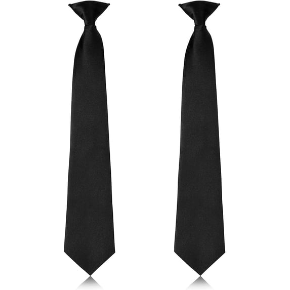 2 Pieces Men's Clip on Ties Solid Color Clip on Ties Pre Tied Neckties ...