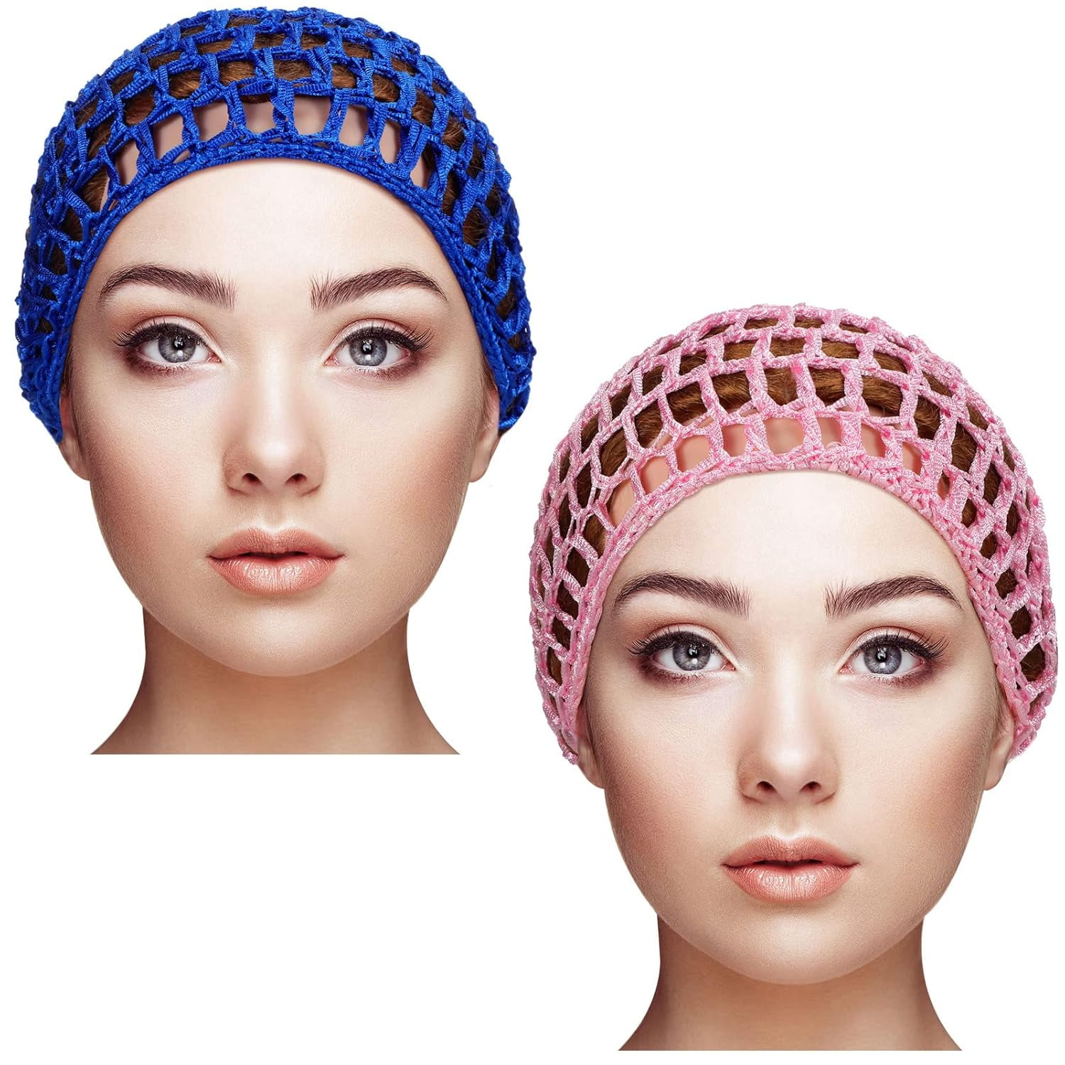 2 Pieces Mesh Crochet Hair Net Rayon Knit Snood Hat Cover Crocheted ...