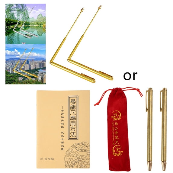 2 Pieces Metal Dowsing Rods Water Detector Tool Adjustable Finding ...