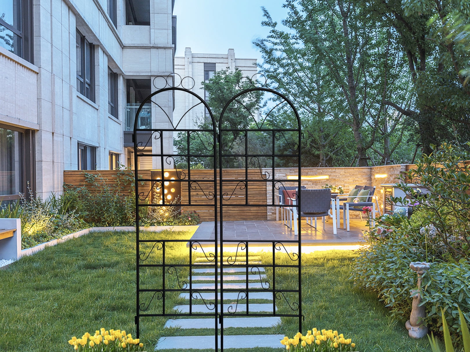2 Pieces Metal Garden Trellis, Wall Decor Trellis for Climbing Plants ...
