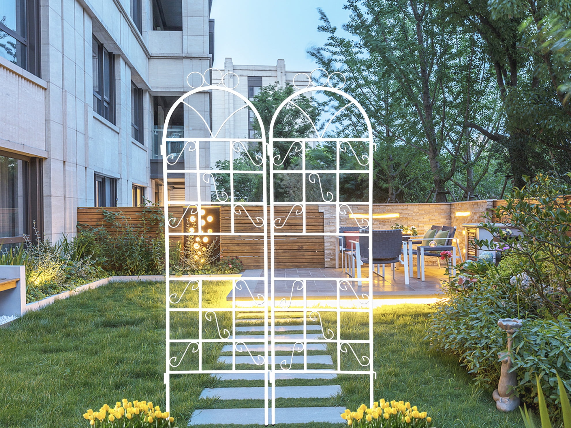 2 Pieces Metal Garden Trellis, Wall Decor Trellis for Climbing Plants ...