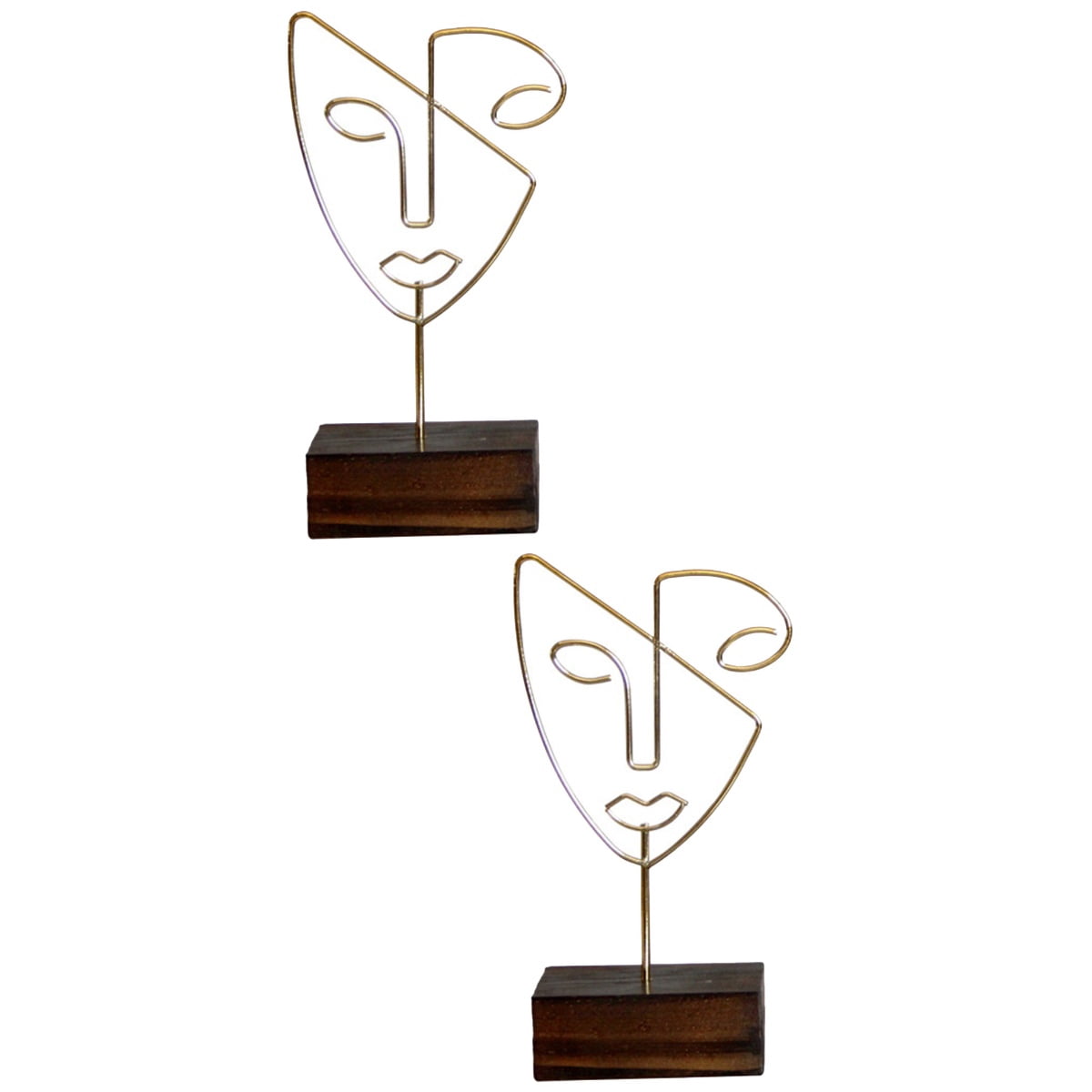 2 Pieces Metal Line Figure Abstract Character Art Ornament Taper ...
