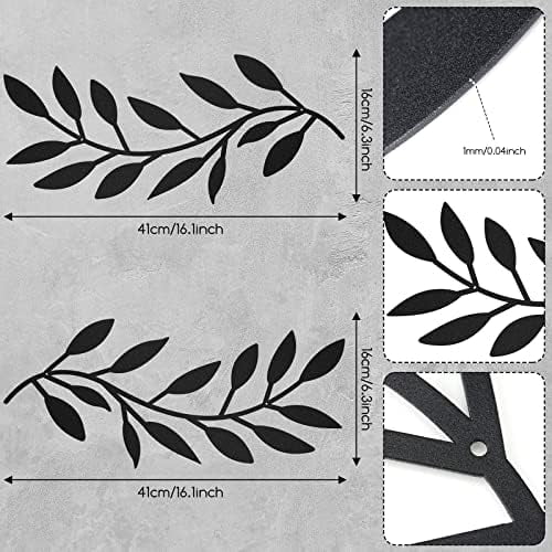 2 Pieces Metal Tree Leaf Wall Decor Vine Olive Branch Leaf Wall Art ...